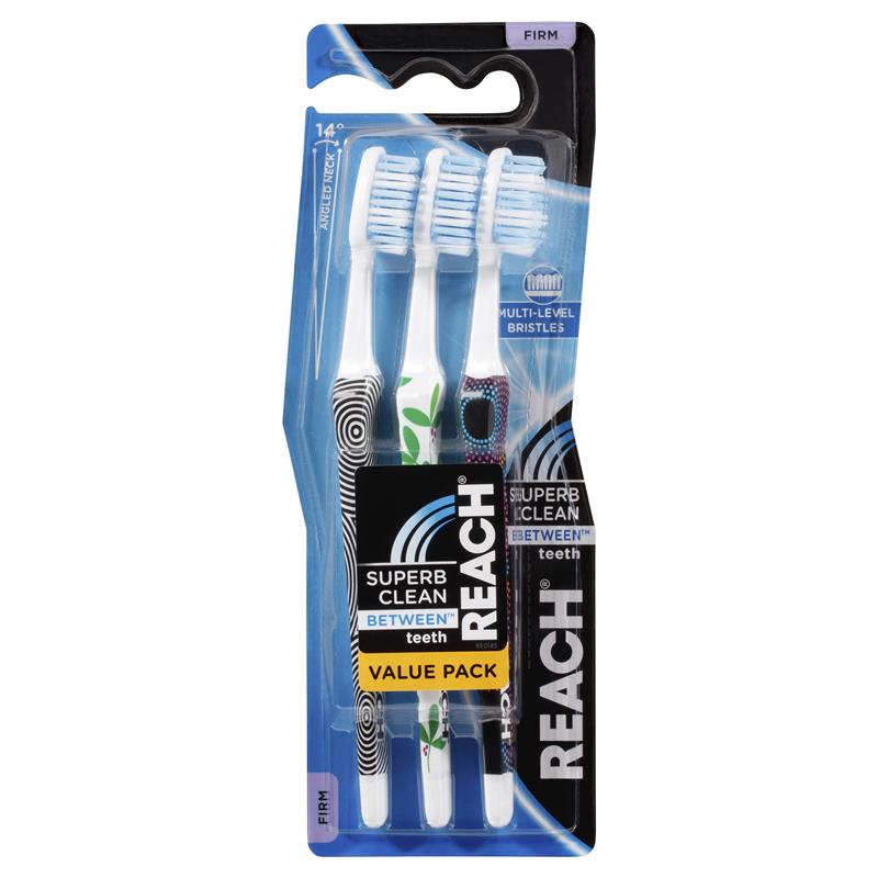 reach toothbrush superb clean between teeth soft 3 pack – HORO.co.nz
