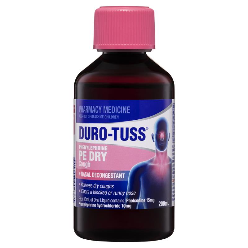 duro-tuss dry cough plus pe decongestant mixture 200ml – HORO.co.nz
