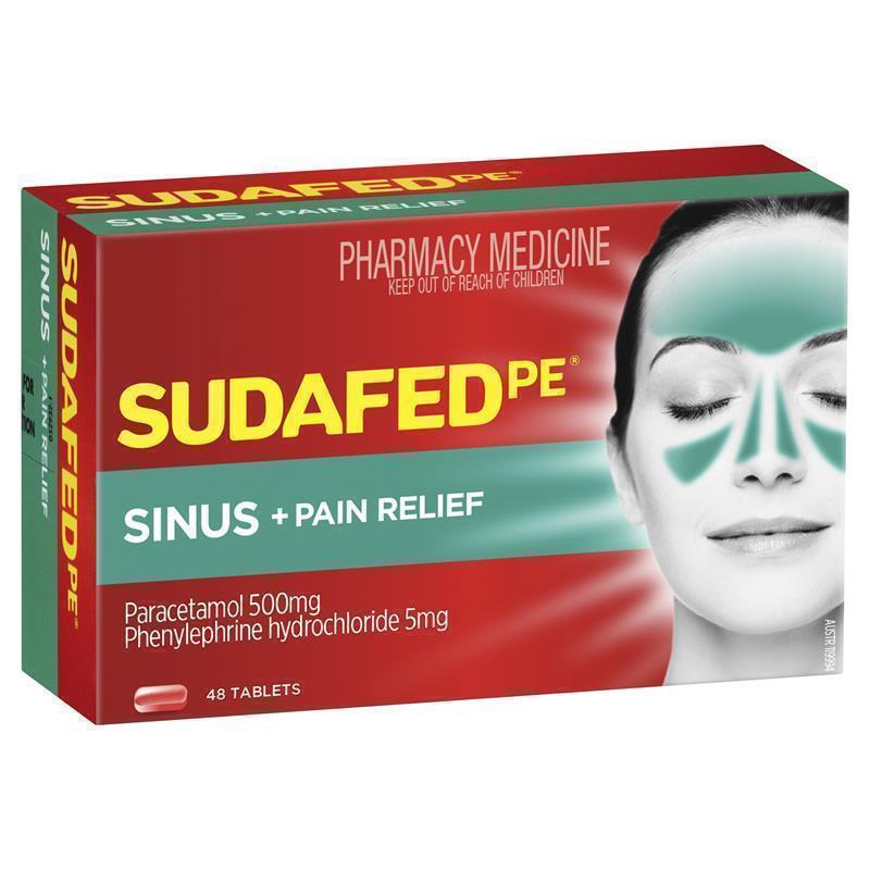 sudafed pe sinus and pain relief 48 tablets – HORO.co.nz