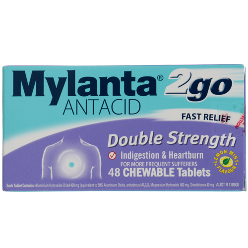 Mylanta 2Go Double Strength Chewable Tablets 48pk – HORO.co.nz