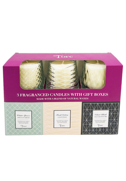 TORC TEXTURED GLASS CANDLES 3 Packs – HORO.co.nz