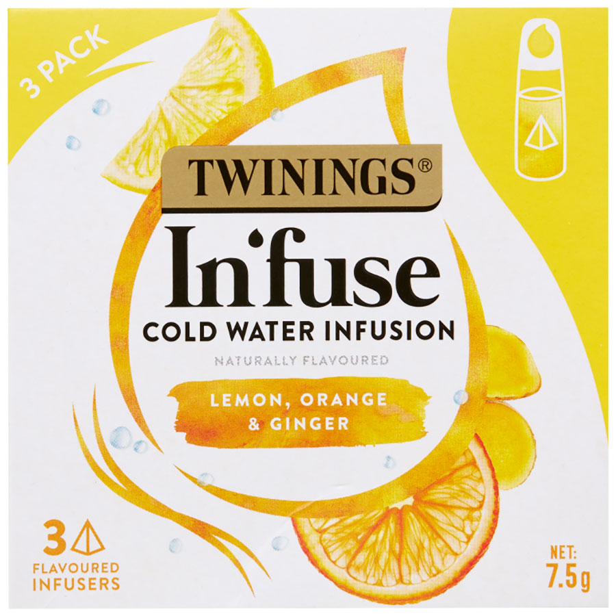 Twinings Cold Water Infusion Fruit Tea Lemon Orange Ginger trial pk 3p ...